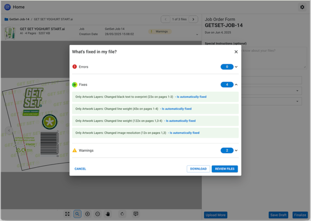 WebCenter Pack | Artwork File Onboarding Software | Esko